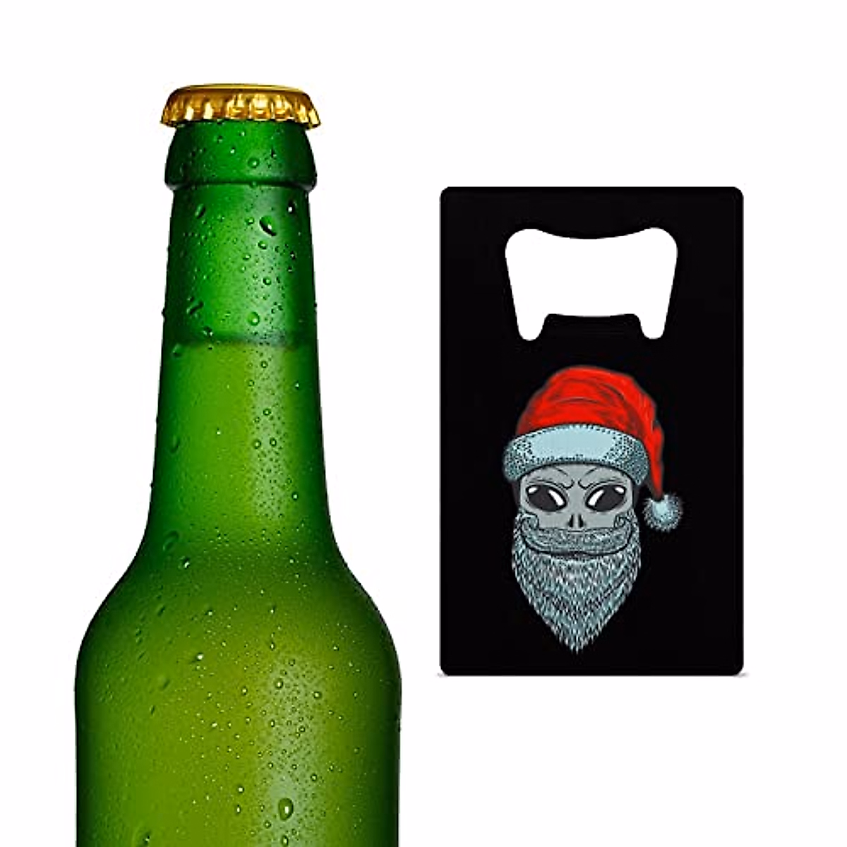Santa Alien Credit Card Bottle Opener Stainless Steel Flat Beer Wine Bottle Opener for Party Wedding Favor