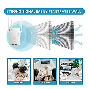 WiFi Range Extender - Coverage up to 1200 Sq ft, 1200Mbps Dual Band AC, Verratek DB-1200 WiFi Extender, Wireless Internet Signal Booster, Repeater, One Touch WPS Setup to Extend Range of WiFi Internet