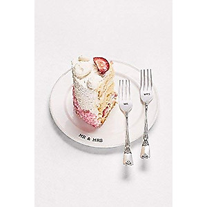 Mud Pie MRS, Plate and Fork Set, White