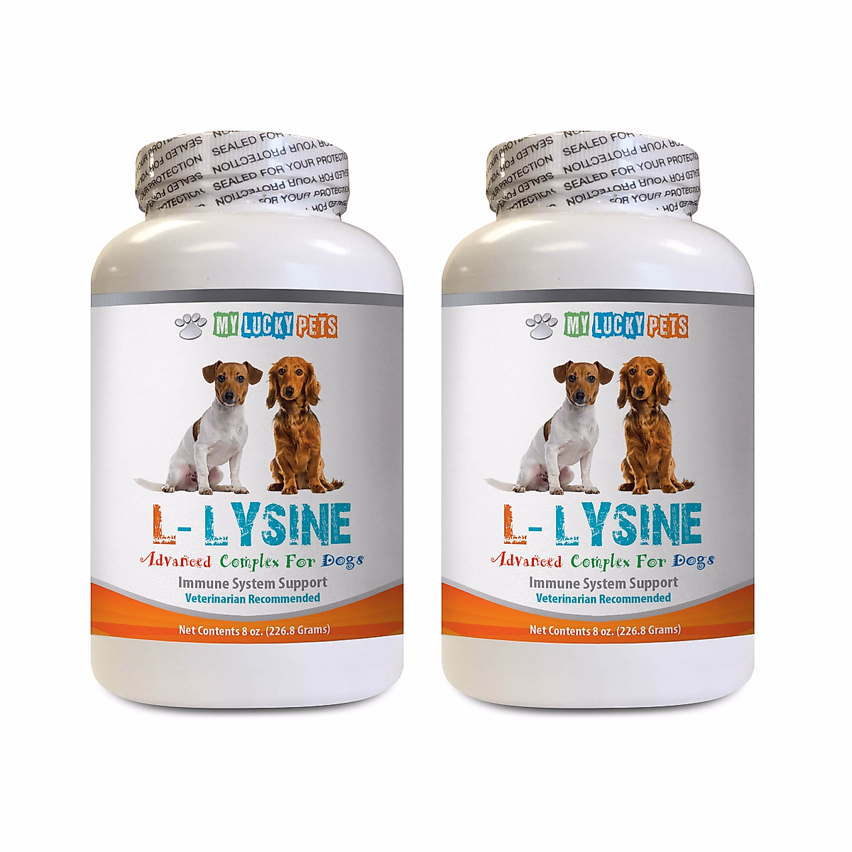 Boost Dog Immune System - Dog LYSINE Powder - Pure Powder Form - Immune System Support - Vet Recommended - Dog enzymes Digestive - 2 Bottle (16oz 453.6 Grams)