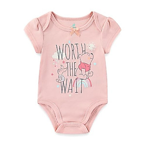 Disney Dumbo, Princess Or Winnie the Pooh Girls 3 Pack Bodysuit for Newborn and Infants