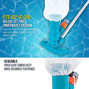 U.S. Pool Supply Replacement Pool Jet Vacuum Bag, 2 Pack - Universal Fit Leaf and Debris Collection Bags - Also Fits VC-358 Deluxe Jet Pool Vacuum Underwater Cleaner - Pool Maintenance