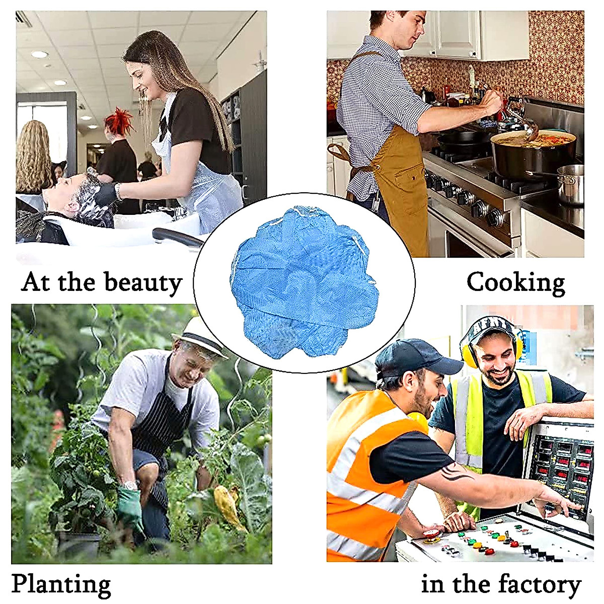 100 Pieces of Arm Sleeves, Made of Non-Woven Fiber Sleeve Covers with Elastic Closures stretchble Reusable Blue 100 Pieces