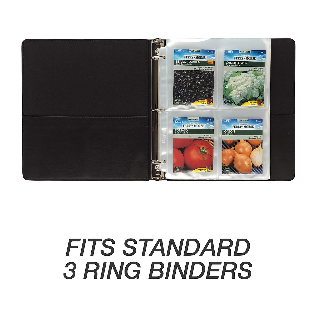 Samsill 50 Pack 4 Pocket Garden Seeds Storage Clear Sheet Protectors, Card Protectors, Each Pocket Measures 3.5" x 5.25", Fits in Standard 3 Ring Binder