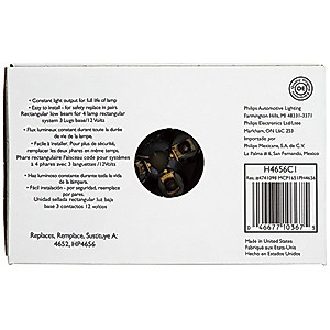 Philips H4656C1 Standard Halogen Sealed Beam headlamp, 1 Pack