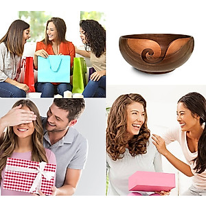 Yarn Bowl Walnut 7"X3" - Wooden, Handmade from Special European Walnut Wood - Storage Organizer, Holder for Knitting and Crochet by Yarn Story