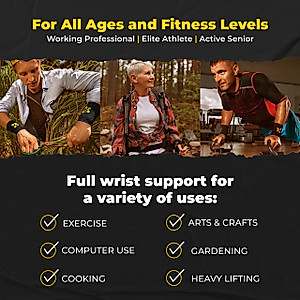 CopperJoint Compression Wrist Support – Copper Infused Bands Support Improved Circulation, Recovery, Help Relieve Stiff & Sore Muscles - 1 Pair (Small)