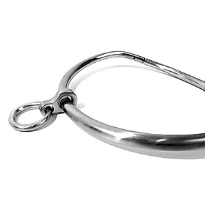 Cuffstore 17" Locking Eternity Collar Satin Stainless Curved Neck Choker Collar w/Ring