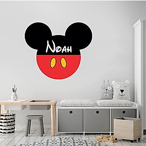 Crew Decals Mouse Name Wall Decal Art Decor 3D Sticker Personalized Kids Mural Poster Gift Room Custom HA26