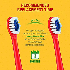 4-Pack Replacement Toothbrush Heads- Sonic V200 Rechargeable Kids Electric Toothbrushes, 7X More Plaque Removal, End-Rounded Soft Bristles, Comfortable & Efficient Clean Teeth, Perfect for Kids