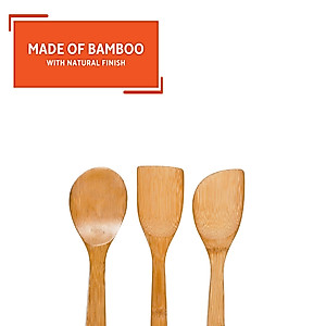 IMUSA USA Cookware Spoon Set 3-Piece, Bamboo