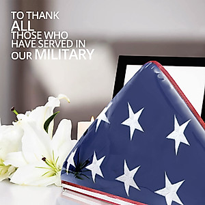 Anley Vinyl Memorial Flag Display Bag with Zipper - Easy Storage and Lightweight - American Veteran USA 5' x9.5' Folded Flags Plastic Bags