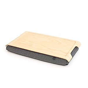 bosign Mini Multi-Purpose Laptray, Anti-Slip, Ash Wood with Salt and Pepper Gray Cushion