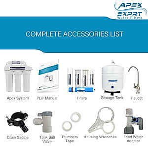 Apex 5-Stage 50 GPD Reverse Osmosis System with Pump- Boosted Performance Super Advanced Water Purification System,for Low Pressure Homes - MR-5075