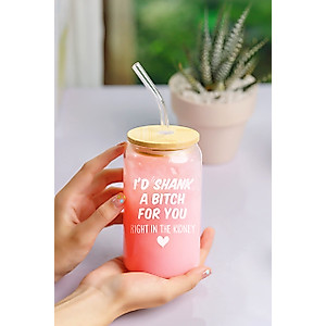 NewEleven Gifts For Women Friendship - Funny Gifts For Friends Female - Unique Friendship Gifts For Women, Friend, Female, Bestie, Bff, Soul Sister, Work Bestie – 16 Oz Coffee Glass