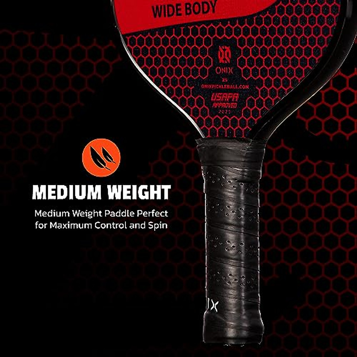 ONIX Graphite Z5 Pickleball Paddle (Graphite Carbon Fiber Face with Rough Texture Surface, Cushion Comfort Grip and Nomex Honeycomb Core for Touch, Control, and Power), Red