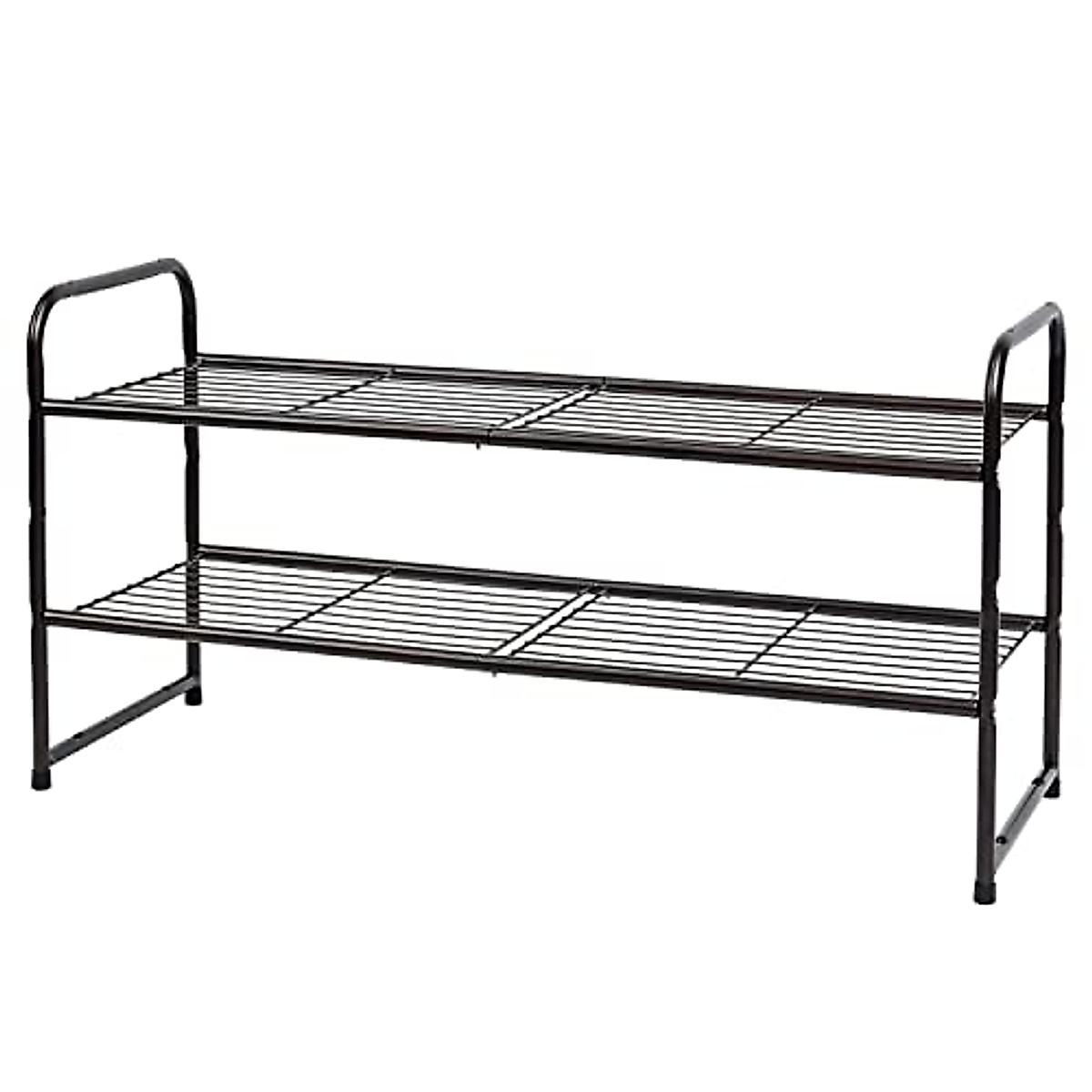 SUFAUY 2-Tier Shoe Rack, Stackable Shoe Shelf Storage Organizer for Entryway Closet, Extra Large Capacity, Wire Grid, Bronze