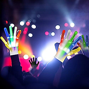 VICSPORT LED Gloves Light up Gloves for Adults Girls Boys Toys Age 6-16 Years Old Cool Fun Gifts for Carnival Halloween Christmas Birthday Parties