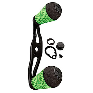 Lew's (CSBAHC) Custom Handle Kit Aluminum Handle with Round Winn Knobs, Chartreuse, Compatible with All Lew's Baitcast Reels
