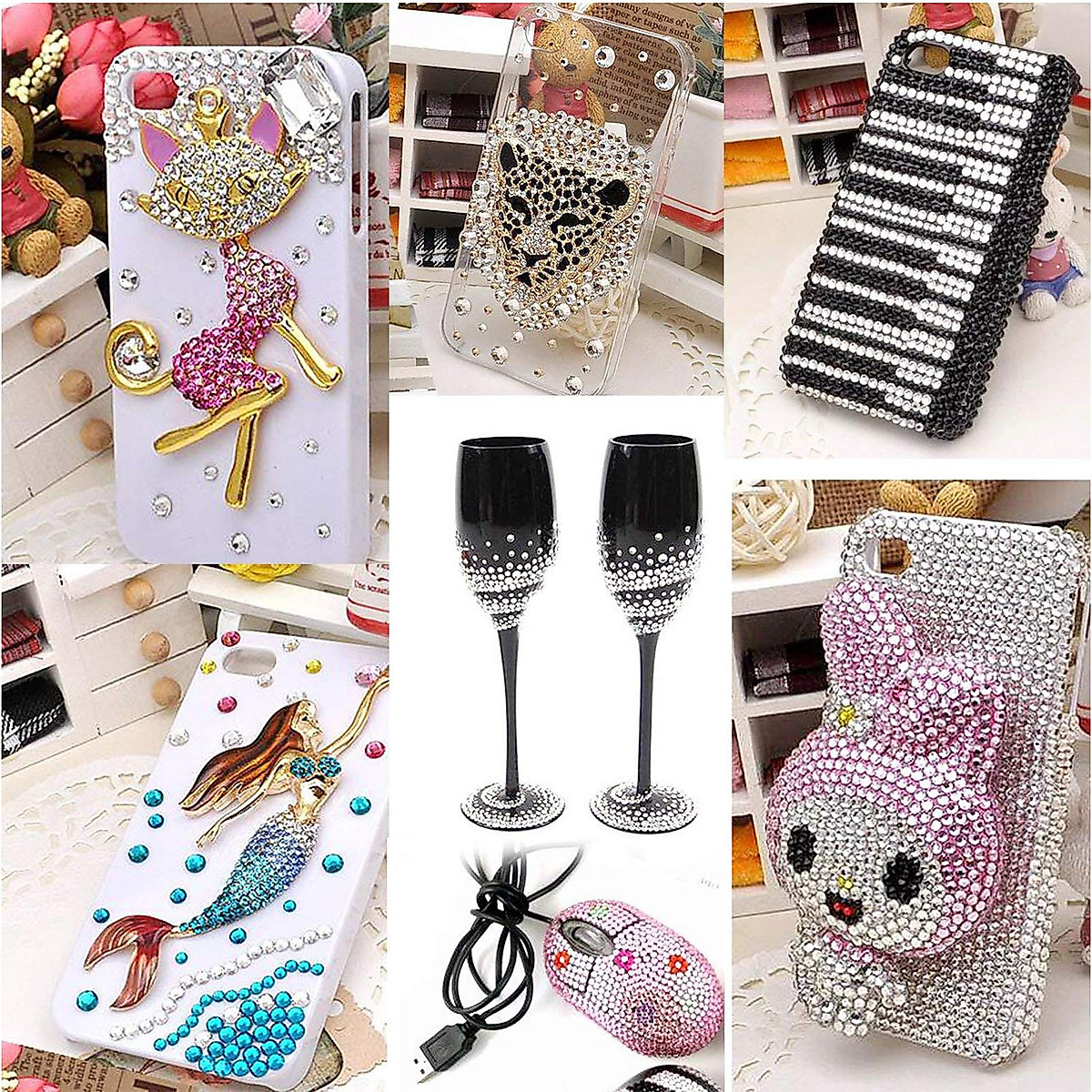 Self-Adhesive Rhinestone Stickers,15 Colors 900pcs,DIY Face Gems Body Stickers Nail Makeup 3mm 4mm 5mm Festival Carnival Embellishments for Crafts