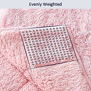 Kivik Faux Fur Weighted Blanket for Adult 20 lbs,Shaggy Furry Weighted Blanket Warm Winter Gifts,Fuzzy Plush Sherpa Heavy Throw Blanket for Sofa Couch,Dual Side Pink 60x80 Inches