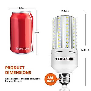 TEXTHELL Led Light Bulb 400W Equivalent 6250 Lumen 5000K E26/E27 Medium Base 50W led Bulb for Outdoor Indoor Lamp Area Garage Warehouse Workshop Street Backyard