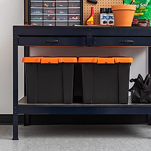 IRIS USA 19 Gallon Heavy-Duty Plastic Storage Bins, 2 Pack, Store-It-All Container Totes with Durable Lid and Secure Latching Buckles & IRIS USA 3 Gallon Heavy-Duty Plastic Storage Bins, 5 Pack