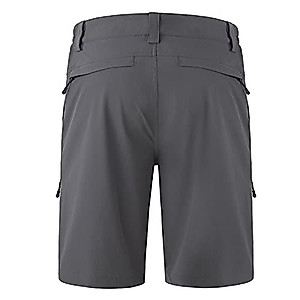 FREEKITE Men's Outdoor Ripstop Cargo Shorts Golf Quick Dry Hiking Fishing Tactical Work Shorts with Pockets (Gray,38W/10L)