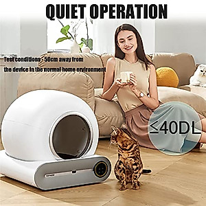 Cat Litter Box Self Cleaning, Automatic Cat Litter Cleaning Robot - Large 65L Space & Odor Removal - APP Control- for Multiple Cats