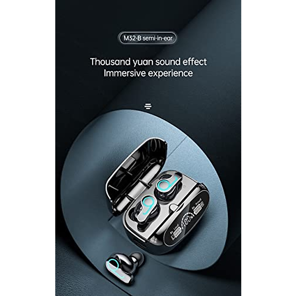 Wireless Earbuds, Bluetooth 5.1 Headphones 120h Playtime with Digital LED Display, IPX7 Waterproof Earphones with Dual Mic, True Wireless Stereo HiFi Headphones for Sports/Work/Home