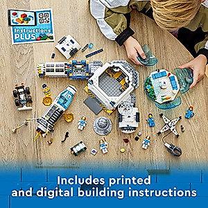 LEGO City Lunar Research Base Outer Space Toy for Kids who Love Space 60350, NASA Inspired Lunar Lander, Rover and Moon Buggy with 6 Astronaut Minifigures, Ages 7 Plus