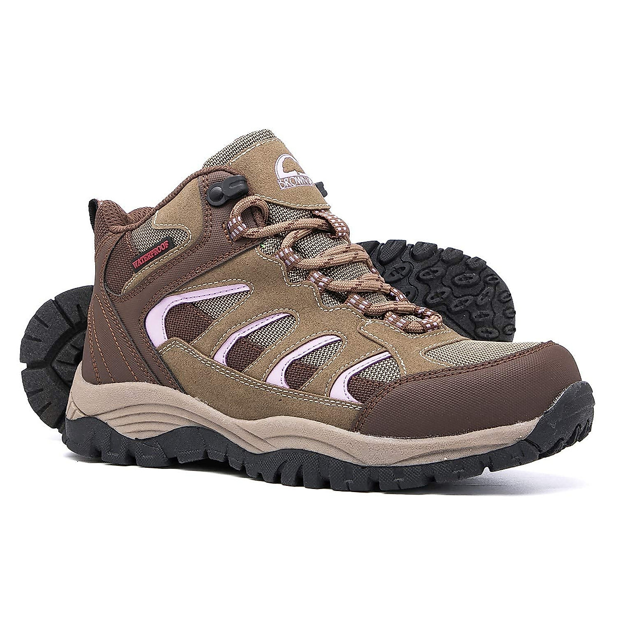Brown Oak Womens Waterproof Outdoor Shoes Casual Trekking Work Hiking Boots (Brown, 8)