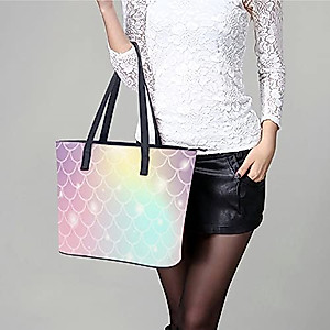 Womens Handbag Fish Scale Leather Tote Bag Top Handle Satchel Bags For Lady