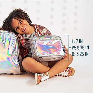 Wildkin Kids Insulated Lunch Box Bag for Boys & Girls, Reusable Kids Lunch Box is Perfect for Elementary, Ideal Size for Packing Hot or Cold Snacks for School & Travel Bento Bags (Holographic)