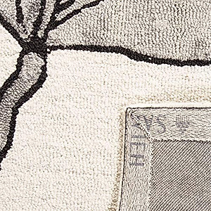 SAFAVIEH Dip Dye Collection 8' x 10' Ivory / Light Grey DDY683C Handmade Floral Watercolor Premium Wool Area Rug