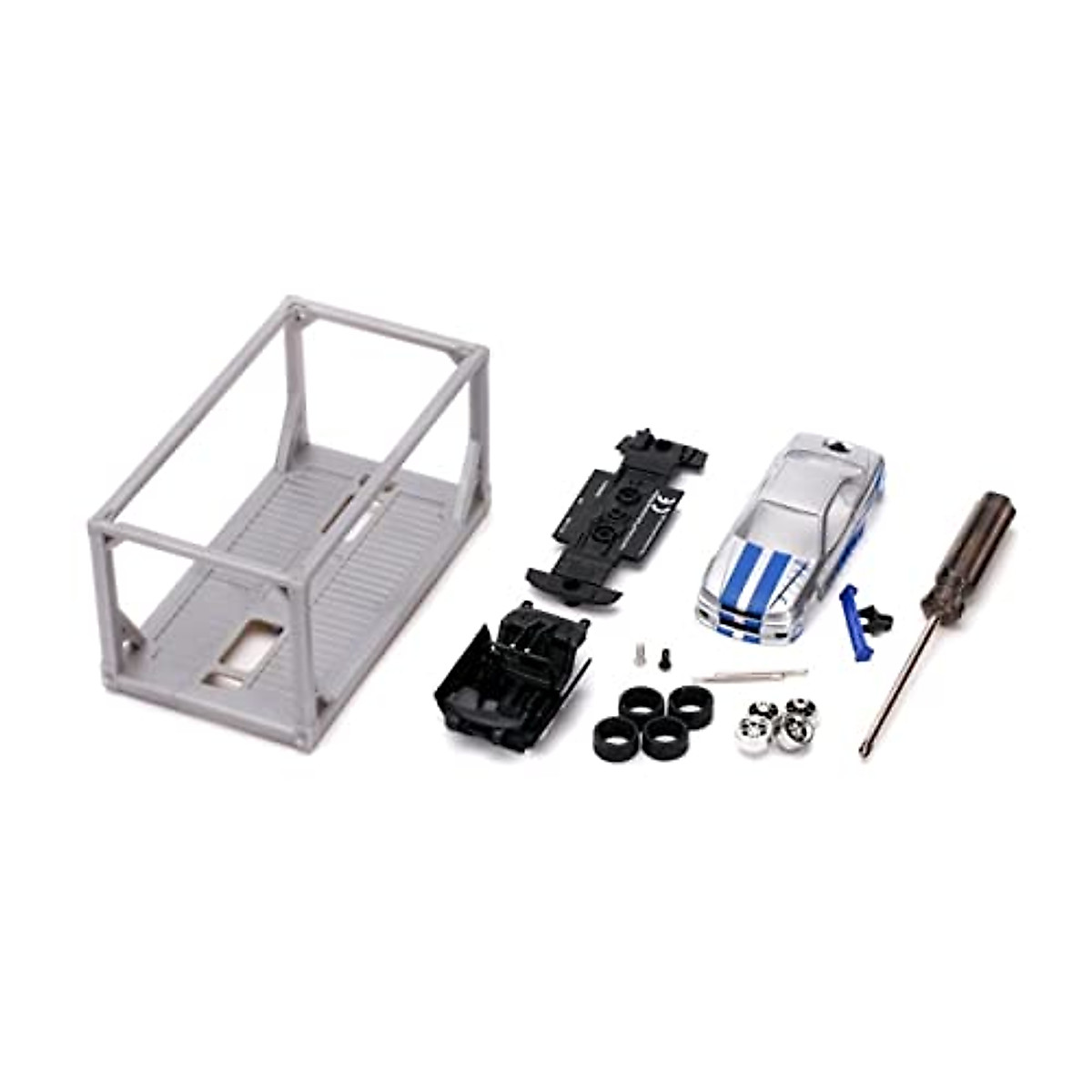 Jada Toys Fast & Furious 1:55 Brian's 2002 Nissan GT-R R34 Build N' Collect Die-cast Model Kit, Toys for Kids and Adults, Blue