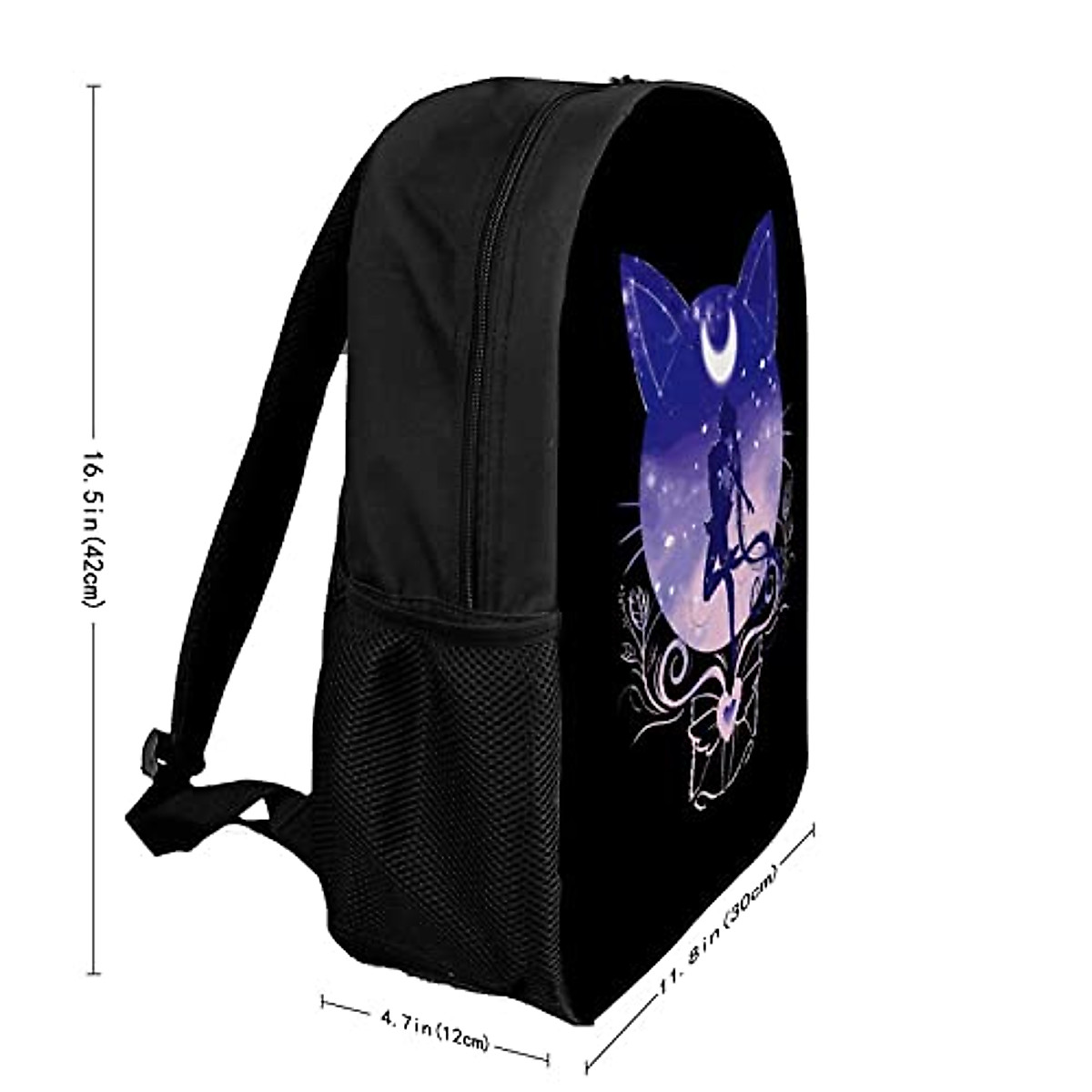 NFGAAE 16.5''X 11.8''X4.7'' Backpack Bookbag Lightweight Travel Daypack for Girls/Kids, Black, One Size