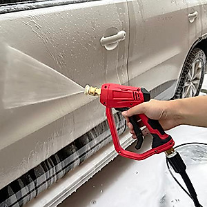 Raincovo Pressure Washer Gun, 3/8 Inch Quick Connect, M22 14mm or M22 15mm Fitting, Short Power Washer Gun with 5 Nozzle Tips, 4000 PSI