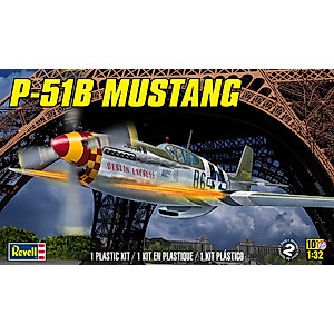 Revell 85-5535 P-51B Mustang Model Airplane Fighter Jet Kit 1:48 Scale 61-Piece Skill Level 4 Plastic Model Plane Building Kit, Green