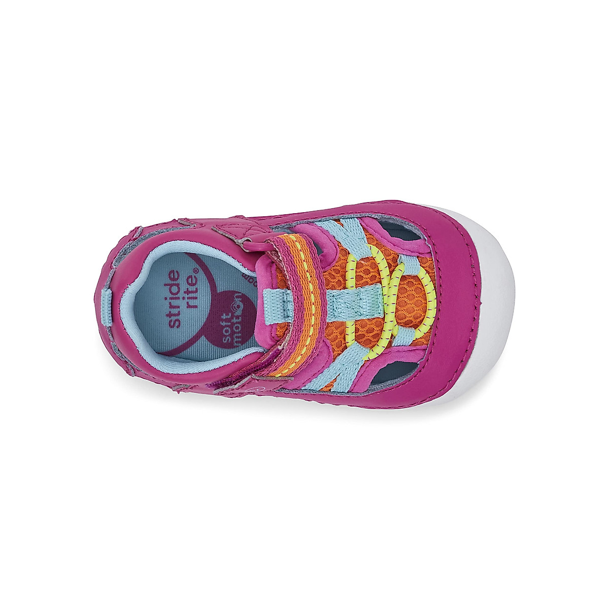 Stride Rite baby girls Soft Motion Tobias First Walker Shoe, Pink Multi, 5.5 Wide Toddler US