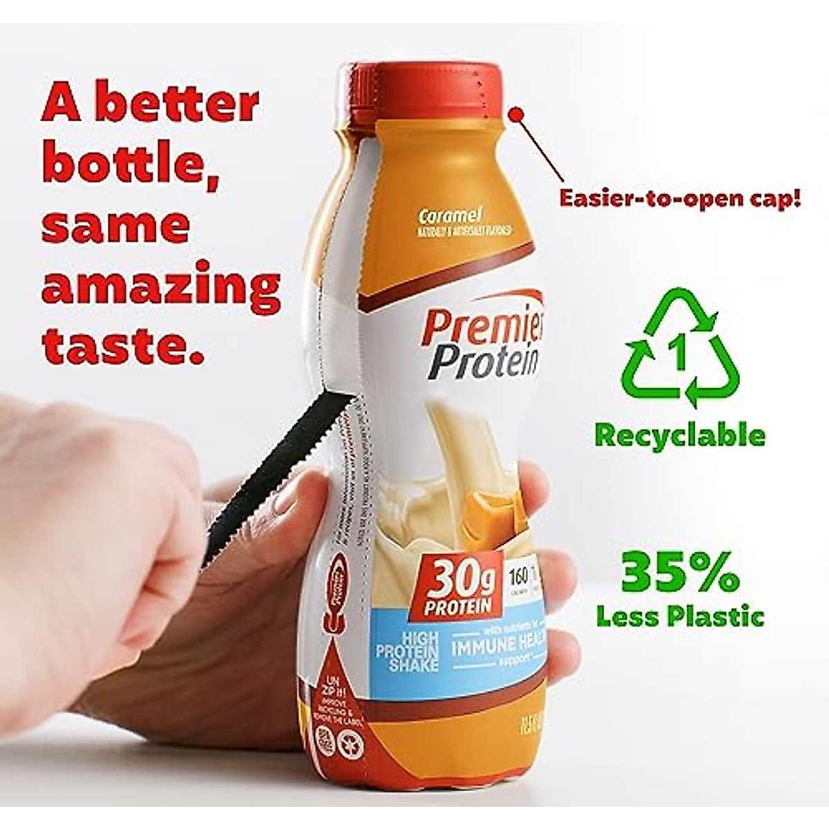 Premier Protein Shake, Caramel, 30g Protein, 1g Sugar, 24 Vitamins & Minerals, Nutrients to Support Immune Health, 11.5 fl oz