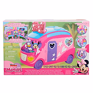 Disney Junior Minnie Mouse Bows-A-Glow Rolling Glamper 13-piece Figures and Playset, Kids Toys for Ages 3 Up, Amazon Exclusive by Just Play