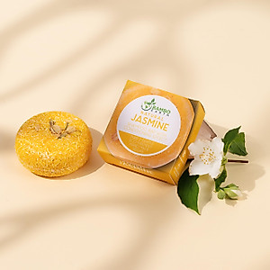 Solid Shampoo Bar And Conditioner Effect Hair Soap – 100% Organic Shampoo Bars For Hair With All Natural Plant Based Essential Oils And Zero Waste Biodegradable Packaging (Jasmine)