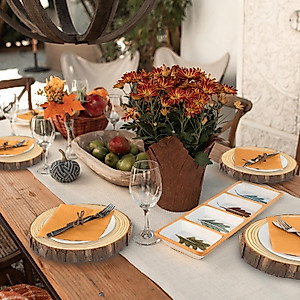 DSYIL 4 Pack Large Unfinished Wood Slices, 7-8 Inch Wood Round Circles with Tree Bark, Rustic Wood Slabs Bulk, Christmas Ornaments Wood Pieces for Rustic Wedding Table Centerpieces Decoration