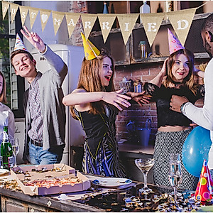 Andibro Just Married Burlap Banner, Wedding Bunting Banner Rustic Burlap Sign Decoration for Bridal Shower Engagement Wedding Party Photo Props