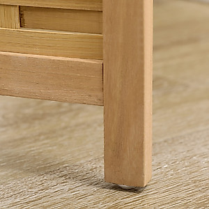 HOMCOM 4 Panel Room Divider, 5.5' Tall Bamboo Portable Folding Privacy Screens, Hand-Woven Double Side Partition Wall Dividers for Home Office, Natural