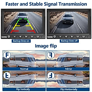 VASTEND 7 Inch RV Backup Camera Wireless, HD 1080P DVR Backup Camera High-Speed Rear View Observation System Stable Signals for RVs, Trucks, Trailers, IP69 Waterproof IR Night Vision