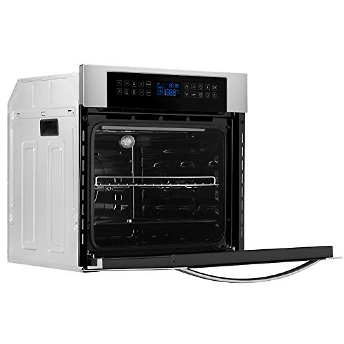 Empava 24 Inch Electric Single Wall Oven 10 Cooking Functions Deluxe 360° ROTISSERIE with Sensitive Touch Control in Stainless Steel, SC02