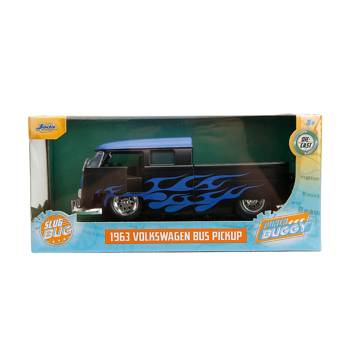 Punch Buggy Slug Bug 1:24 1963 Volkswagen Bus Pickup Die-Cast Car, Toys for Kids and Adults