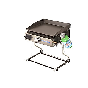 Flame King Flat Top Portable Propane Cast Iron Grill Griddle Tabletop, RV or Wall Mounted, Stand on Floor for Outdoor Camping, RV, Marine,Black